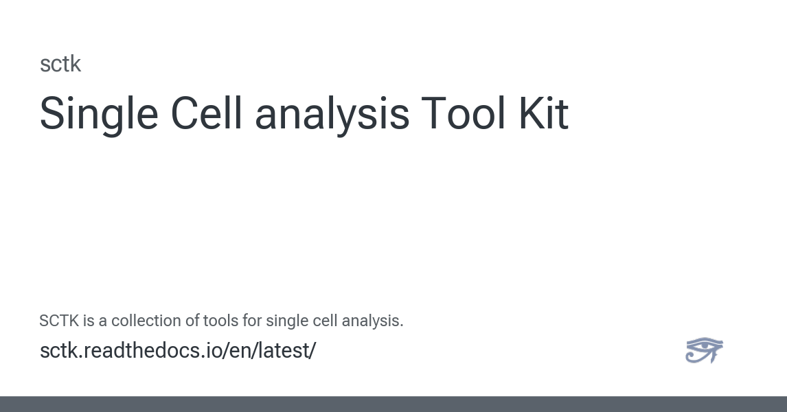 Single Cell analysis Tool Kit — sctk